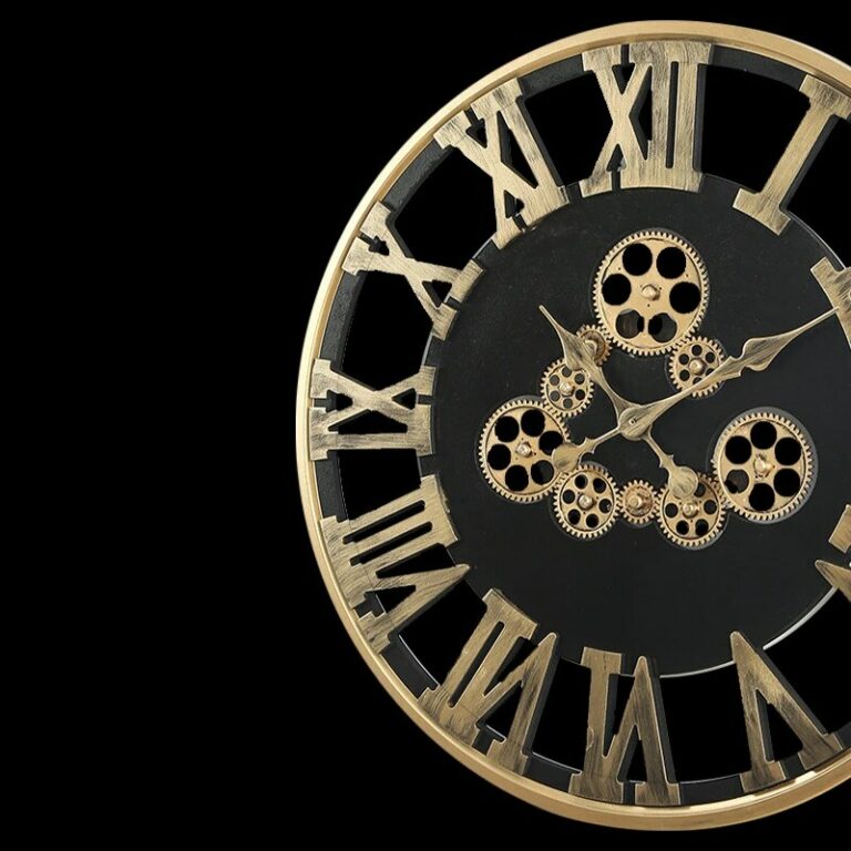 horloge industrielle murale avec engrenages superbe